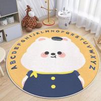 China Custom Round Wool Spinning Children Playroom Rug 100x100cm Machine Washable for sale