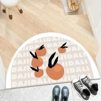 China Custom Cartoon Flower Polyester Fiber Half Circular Carpet Rug 80x120cm for sale