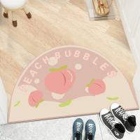 China Custom Cartoon Flower Polyester Fiber Half Circular Carpet Rug 80x120cm for sale