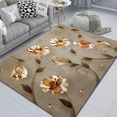 China Customizable Crystal Velvet Area Rug 40x60cm Polyester Living Room Carpet Machine Washable for sale