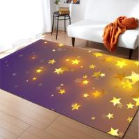China Customizable 3D Printed Starry Sky Round Floor Mat 100% Polyester Machine Washable Area Rug for sale