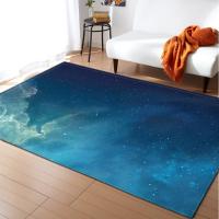 China Customizable 3D Printed Starry Sky Round Floor Mat 100% Polyester Machine Washable Area Rug for sale