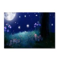 China Customizable 3D Printed Starry Sky Round Floor Mat 100% Polyester Machine Washable Area Rug for sale