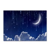 China Customizable 3D Printed Starry Sky Round Floor Mat 100% Polyester Machine Washable Area Rug for sale