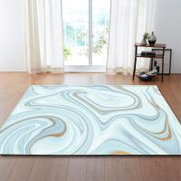 China Customizable Polyester Marble Living Room Carpet Machine Washable Area Rug 99x152cm for sale