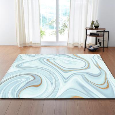 China Customizable Polyester Marble Living Room Carpet Machine Washable Area Rug 99x152cm for sale