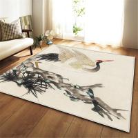 China Customizable 100% Polyester Painted Flower Round Carpet 6x9 Rug for Living Room Bedroom Dining Table for sale