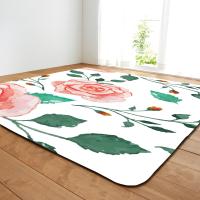 China Customizable 100% Polyester Painted Flower Round Carpet 6x9 Rug for Living Room Bedroom Dining Table for sale
