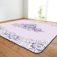 China Customizable 100% Polyester Painted Flower Round Carpet 6x9 Rug for Living Room Bedroom Dining Table for sale
