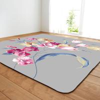 China Customizable 100% Polyester Painted Flower Round Carpet 6x9 Rug for Living Room Bedroom Dining Table for sale