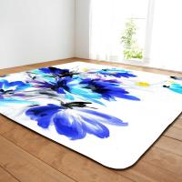 China Customizable 100% Polyester Painted Flower Round Carpet 6x9 Rug for Living Room Bedroom Dining Table for sale