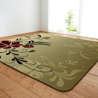 China Customizable 100% Polyester Painted Flower Round Carpet 6x9 Rug for Living Room Bedroom Dining Table for sale