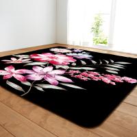 China Customizable 100% Polyester Painted Flower Round Carpet 6x9 Rug for Living Room Bedroom Dining Table for sale