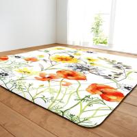 China Customizable 100% Polyester Painted Flower Round Carpet 6x9 Rug for Living Room Bedroom Dining Table for sale