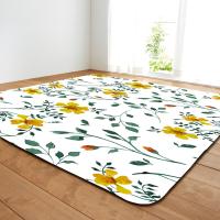 China Customizable 100% Polyester Painted Flower Round Carpet 6x9 Rug for Living Room Bedroom Dining Table for sale