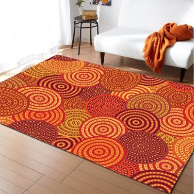 China Customizable Round Non-Slip Checkered Carpet 100% Polyester Machine Washable for sale