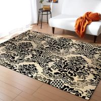 China Customizable Round Non-Slip Checkered Carpet 100% Polyester Machine Washable for sale