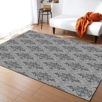 China Customizable Round Non-Slip Checkered Carpet 100% Polyester Machine Washable for sale