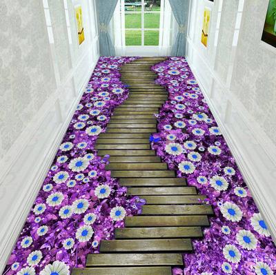 China 3D Printed Polyester Commercial Floor Mat 2m x 50m Hotel Corridor Carpet Runner for sale