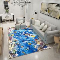 China Custom 3D Printed Polyester Carpet 40x60cm Machine Washable Floor Rug for Living Room Bedroom for sale