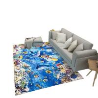 China Custom 3D Printed Polyester Carpet 40x60cm Machine Washable Floor Rug for Living Room Bedroom for sale