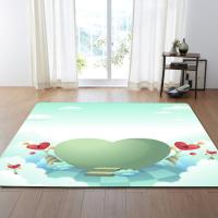 China Custom Round Polyester Area Rug 5x7 Anti Slip Machine Washable Floor Mat for Living Room Bedroom for sale