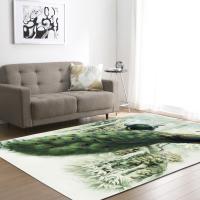 China Customized Peacock Area Rug Under Couch Polyester Carpet For Living Room for sale