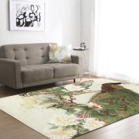 China Customized Peacock Area Rug Under Couch Polyester Carpet For Living Room for sale