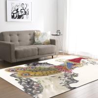 China Customized Peacock Area Rug Under Couch Polyester Carpet For Living Room for sale