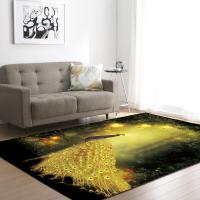 China Customized Peacock Area Rug Under Couch Polyester Carpet For Living Room for sale