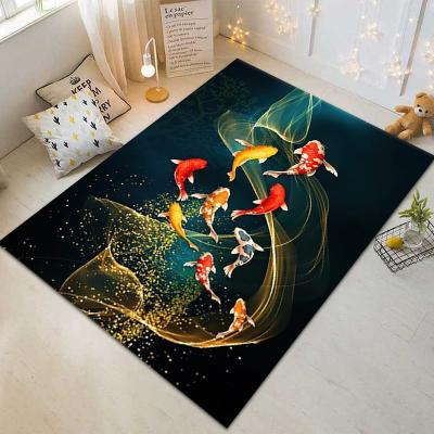China Custom Polyester Fiber Area Rug 8x10 Living Room Bedroom Floor Carpet Machine Washable for sale