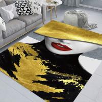 China 3D Portrait Crystal Velvet Living Room Carpet Polyester Fiber 40x60cm to 300x200cm for sale