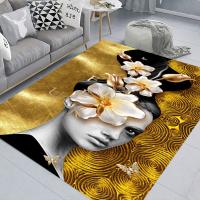 China 3D Portrait Crystal Velvet Living Room Carpet Polyester Fiber 40x60cm to 300x200cm for sale