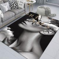 China 3D Portrait Crystal Velvet Living Room Carpet Polyester Fiber 40x60cm to 300x200cm for sale