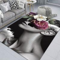 China 3D Portrait Crystal Velvet Living Room Carpet Polyester Fiber 40x60cm to 300x200cm for sale
