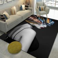 China 3D Portrait Crystal Velvet Living Room Carpet Polyester Fiber 40x60cm to 300x200cm for sale