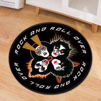 China Custom Round Polyester Carpet Football Basketball Pattern Floor Mat 80cm 100cm 120cm for sale