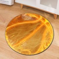 China Custom Round Polyester Carpet Football Basketball Pattern Floor Mat 80cm 100cm 120cm for sale