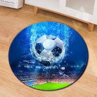 China Custom Round Polyester Carpet Football Basketball Pattern Floor Mat 80cm 100cm 120cm for sale