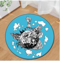 China Custom Round Polyester Carpet Football Basketball Pattern Floor Mat 80cm 100cm 120cm for sale
