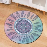 China Custom Round Polyester Carpet Football Basketball Pattern Floor Mat 80cm 100cm 120cm for sale