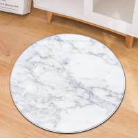 China Custom Round Polyester Carpet Rug Marble Pattern Office Chair Mat 80-120cm for sale