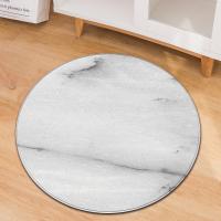 China Custom Round Polyester Carpet Rug Marble Pattern Office Chair Mat 80-120cm for sale