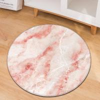 China Custom Round Polyester Carpet Rug Marble Pattern Office Chair Mat 80-120cm for sale