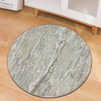 China Custom Round Polyester Carpet Rug Marble Pattern Office Chair Mat 80-120cm for sale
