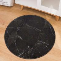 China Custom Round Polyester Carpet Rug Marble Pattern Office Chair Mat 80-120cm for sale