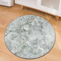 China Custom Round Polyester Carpet Rug Marble Pattern Office Chair Mat 80-120cm for sale