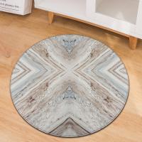 China Custom Round Polyester Carpet Rug Marble Pattern Office Chair Mat 80-120cm for sale