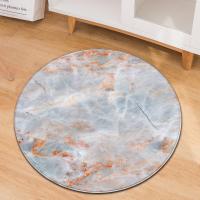 China Custom Round Polyester Carpet Rug Marble Pattern Office Chair Mat 80-120cm for sale