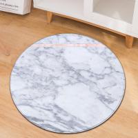 China Custom Round Polyester Carpet Rug Marble Pattern Office Chair Mat 80-120cm for sale